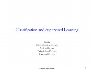 Classification and Supervised Learning presentation | free to view