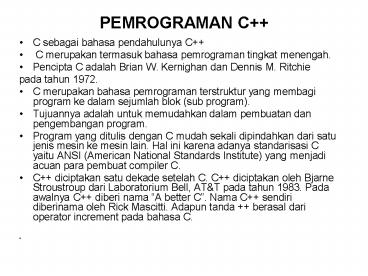 PEMROGRAMAN C presentation | free to view