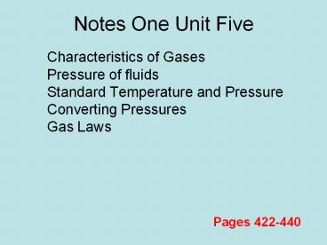 PPT – Notes One Unit Five PowerPoint presentation | free to download ...