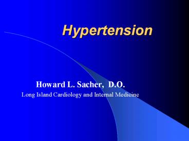 Hypertension presentation | free to view