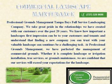 PPT – Commercial Landscape Maintenance PowerPoint presentation | free ...