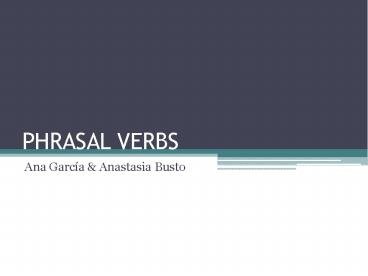 PHRASAL VERBS presentation | free to download