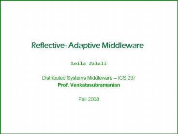 Reflective- Adaptive Middleware presentation | free to download