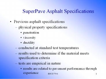 SuperPave Asphalt Specifications presentation | free to download