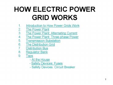 HOW ELECTRIC POWER GRID WORKS presentation | free to view