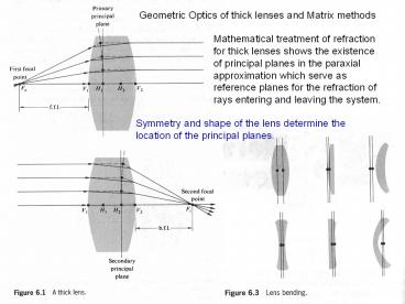 Geometric Optics of thick lenses and Matrix methods presentation | free ...