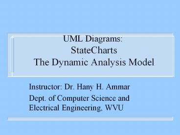 PPT – UML Diagrams: StateCharts The Dynamic Analysis Model PowerPoint ...