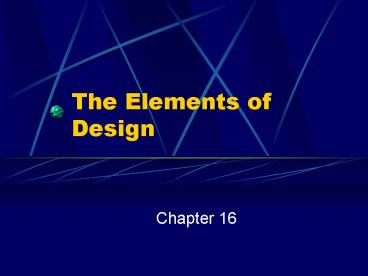 The Elements of Design presentation | free to download