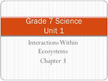 Interactions Within Ecosystems presentation | free to view