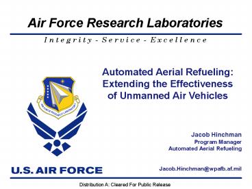 PPT – Automated Aerial Refueling: Extending the Effectiveness of ...