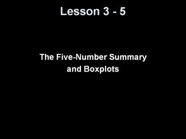 The Five-Number Summary presentation | free to download