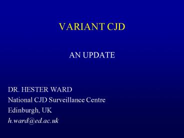 VARIANT CJD presentation | free to download