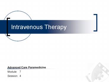 PPT – Intravenous Therapy PowerPoint presentation | free to view - id ...