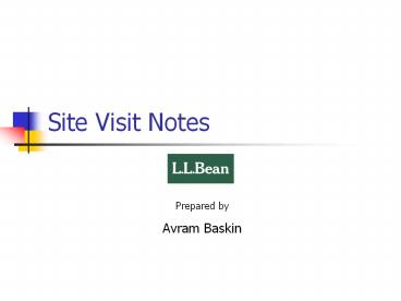 Site Visit Notes presentation | free to download