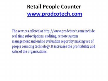 People Counting System - Prodco Limited presentation | free to download