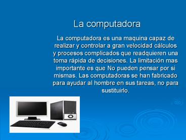 PPT – La computadora PowerPoint presentation | free to download - id ...