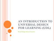 PPT – Universal Design of Learning (UDL) PowerPoint presentation | free ...
