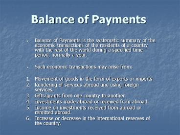 Balance of Payments presentation | free to download