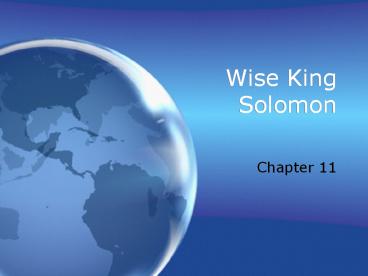 Wise King Solomon presentation | free to download