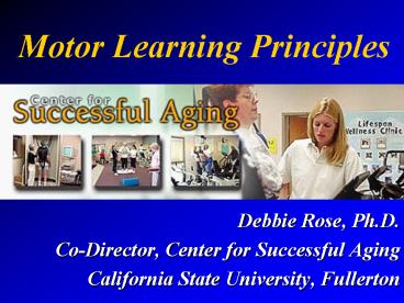 Motor Learning Principles presentation | free to view