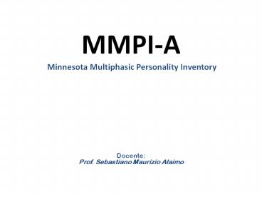 MMPI-A Minnesota Multiphasic Personality Inventory presentation | free ...