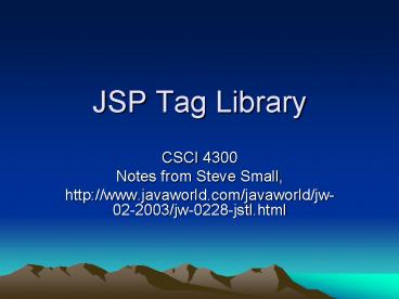 PPT – JSP Tag Library PowerPoint presentation | free to download - id ...