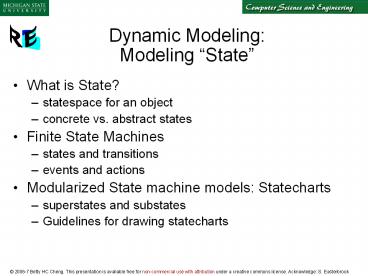 Dynamic Modeling: Modeling presentation | free to download