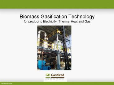 Biomass Gasification Technology for producing Electricity ,Thermal Heat ...