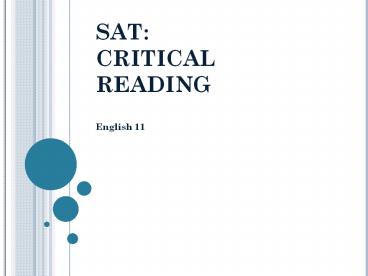SAT: CRITICAL READING presentation | free to download