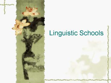 Linguistic Schools presentation | free to view