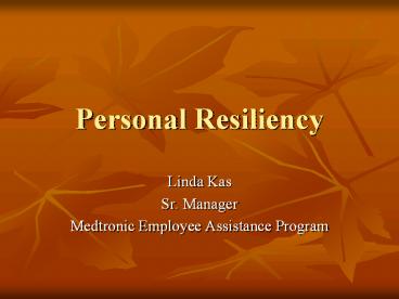 Personal Resiliency presentation | free to download