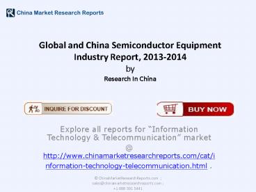 China & Global Semiconductor Equipment Industry presentation | free to ...