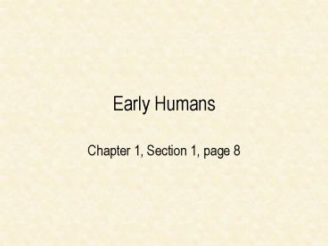 Early Humans presentation | free to view