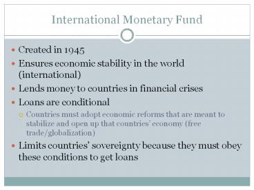 PPT – International Monetary Fund PowerPoint presentation | free to ...
