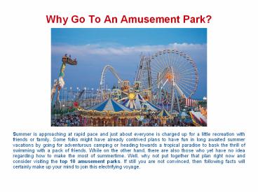 Why Go To An Amusement Park? presentation | free to download