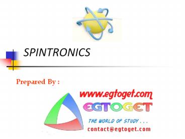SPINTRONICS presentation | free to download