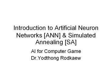 PPT – Introduction to Neural Networks PowerPoint presentation | free to ...