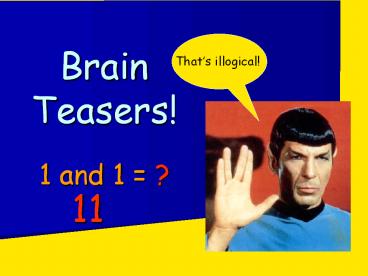 brain teasers game presentation | free to download