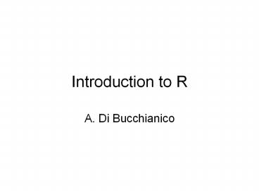 Introduction to R presentation | free to download