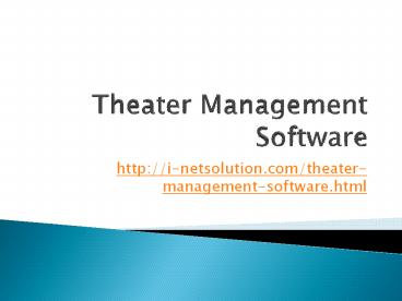 Theater Management Software, Theater Management System, Theater Booking ...