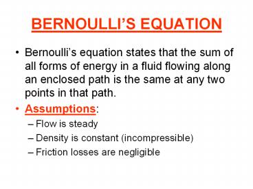 BERNOULLI presentation | free to view