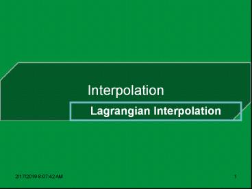 Interpolation presentation | free to view