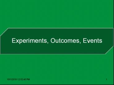 Probability (Experiment, Event, outcomes) presentation | free to view