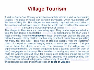 Village Tourism presentation | free to download