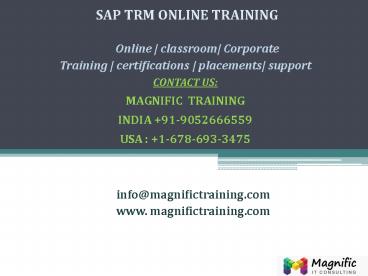 sap trm(Treasury & Risk Management) online training presentation | free ...