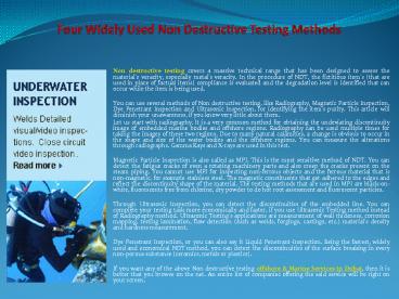 Four Widely Used Non Destructive Testing Methods presentation | free to ...