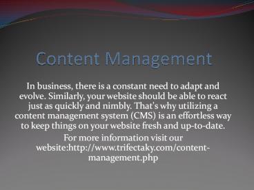 Content Management presentation | free to download