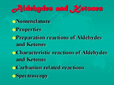 Aldehydes and Ketones presentation | free to view