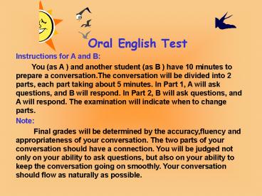 Oral English Test presentation | free to view