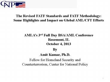 The Revised FATF Standards and FATF Methodology: Some Highlights and ...